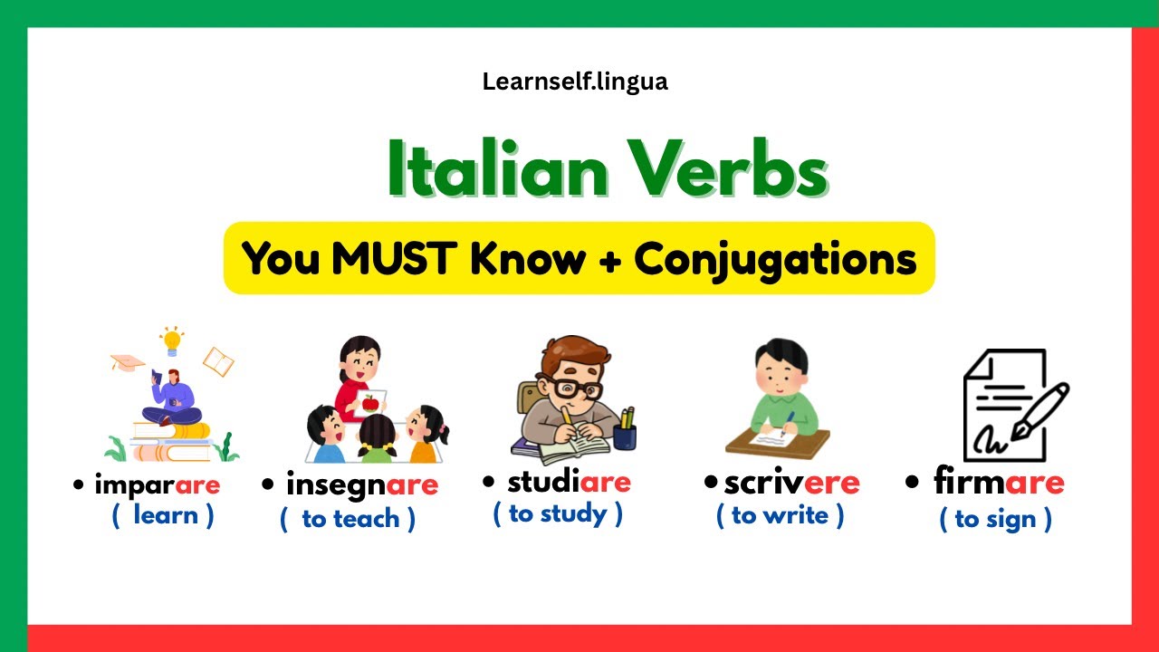 Italian verbs & conjugations | imparare | insegnare | studiare ...