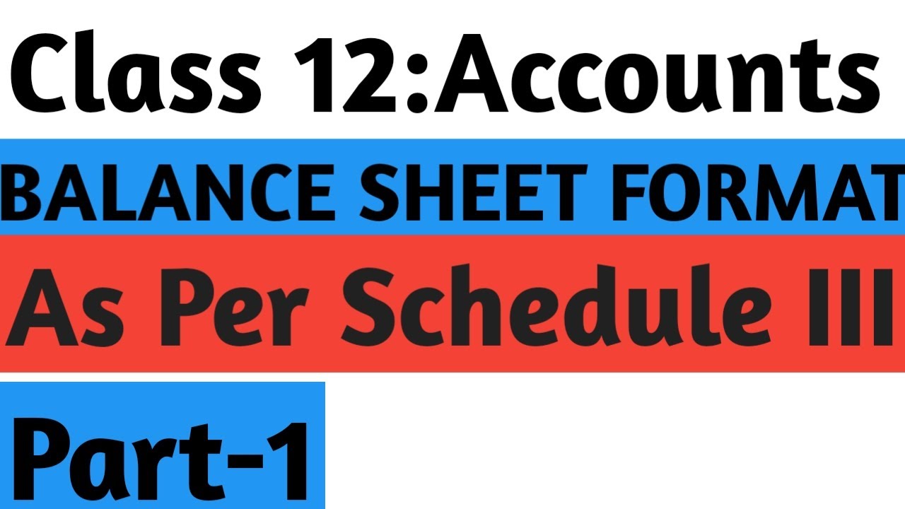 Financial Statements | Format of Balance Sheet | Important from MCQ ...
