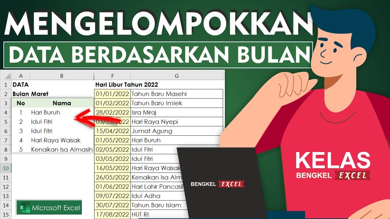 Cara Mengelompokkan Data Berdasarkan Bulan dan Tanggal di eXcel - YouTube