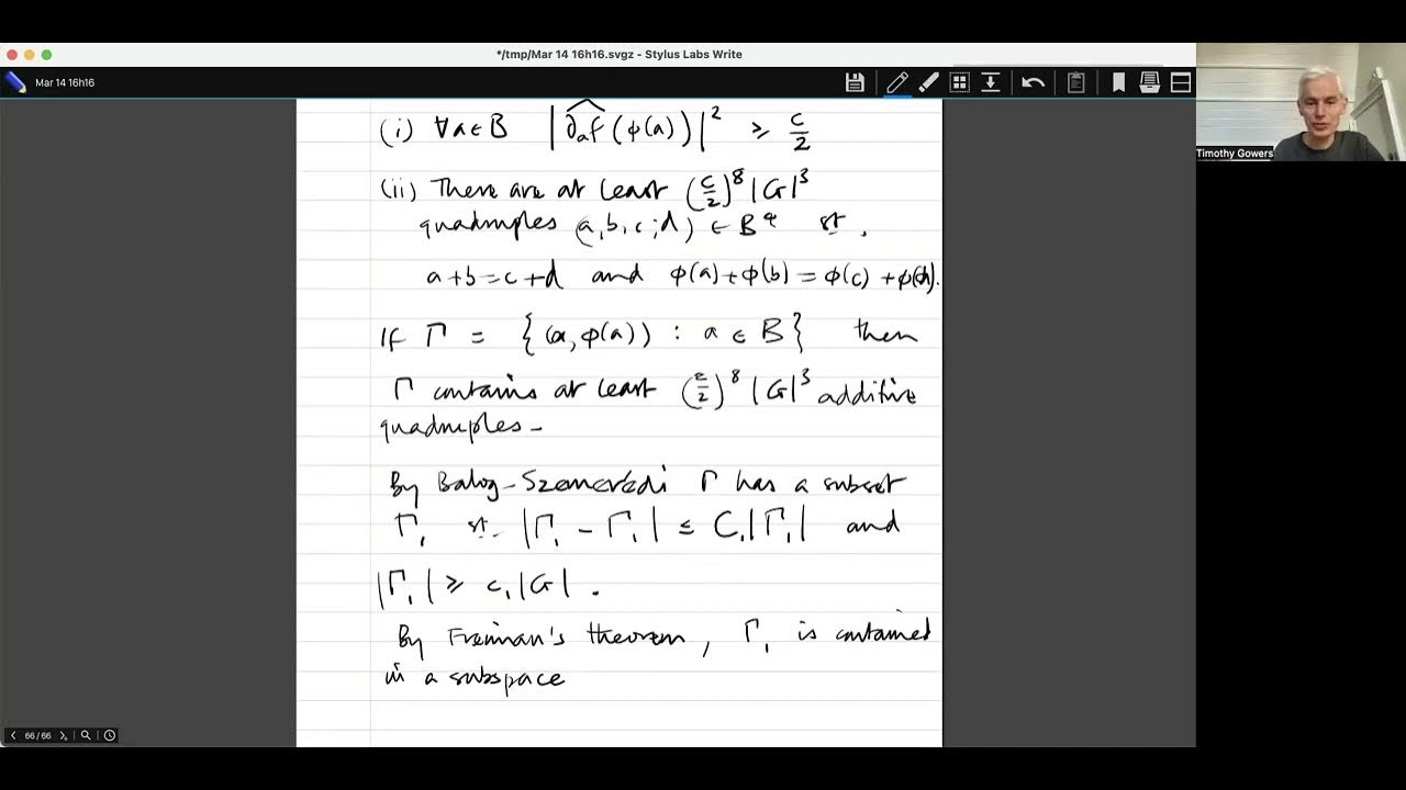 Introduction to additive combinatorics lecture 15.8 -- Using earlier tools, and a symmetry ...