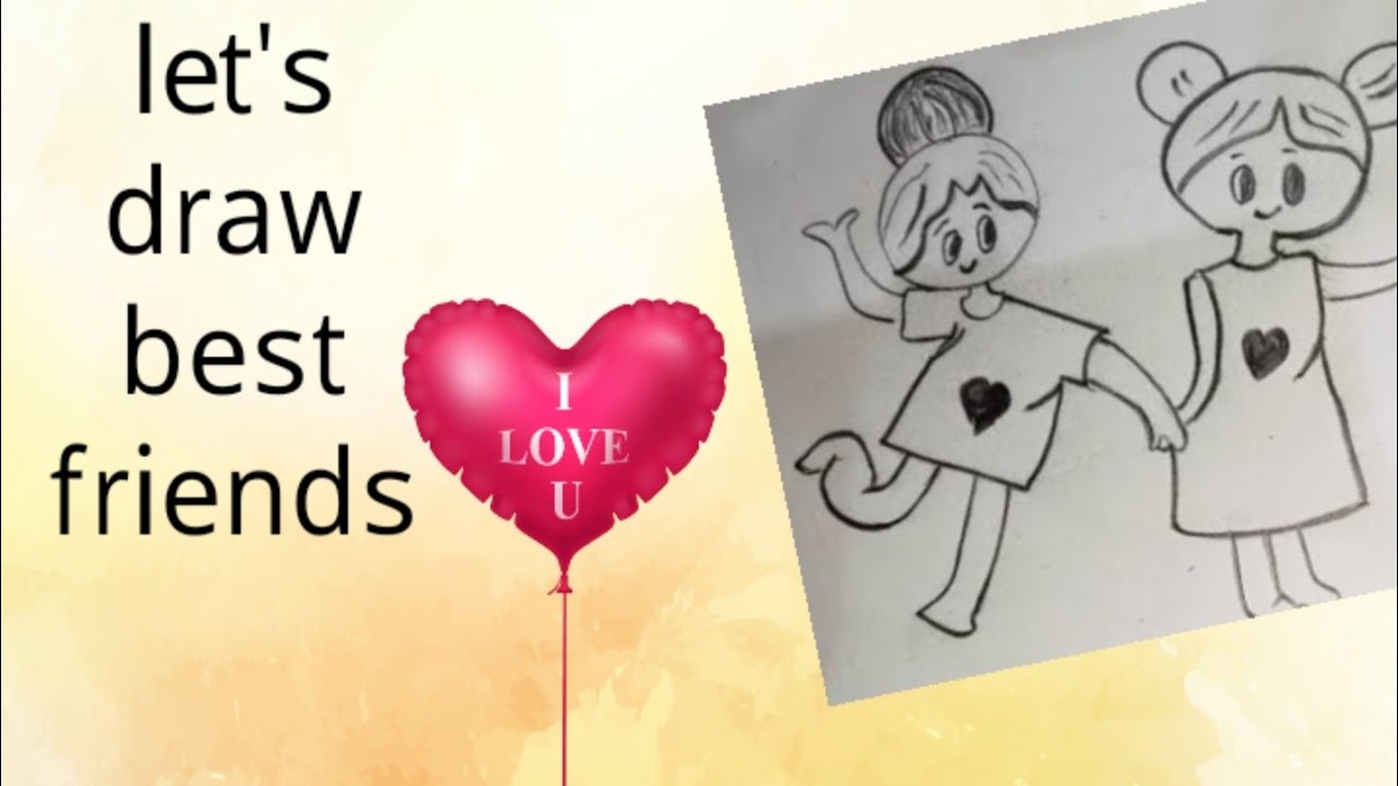 How to draw cute friends | friends drawing | Best friends drawing ...