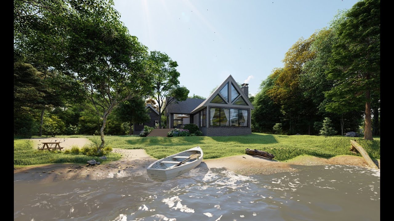 Lake Cabin Architectural Animation - YouTube