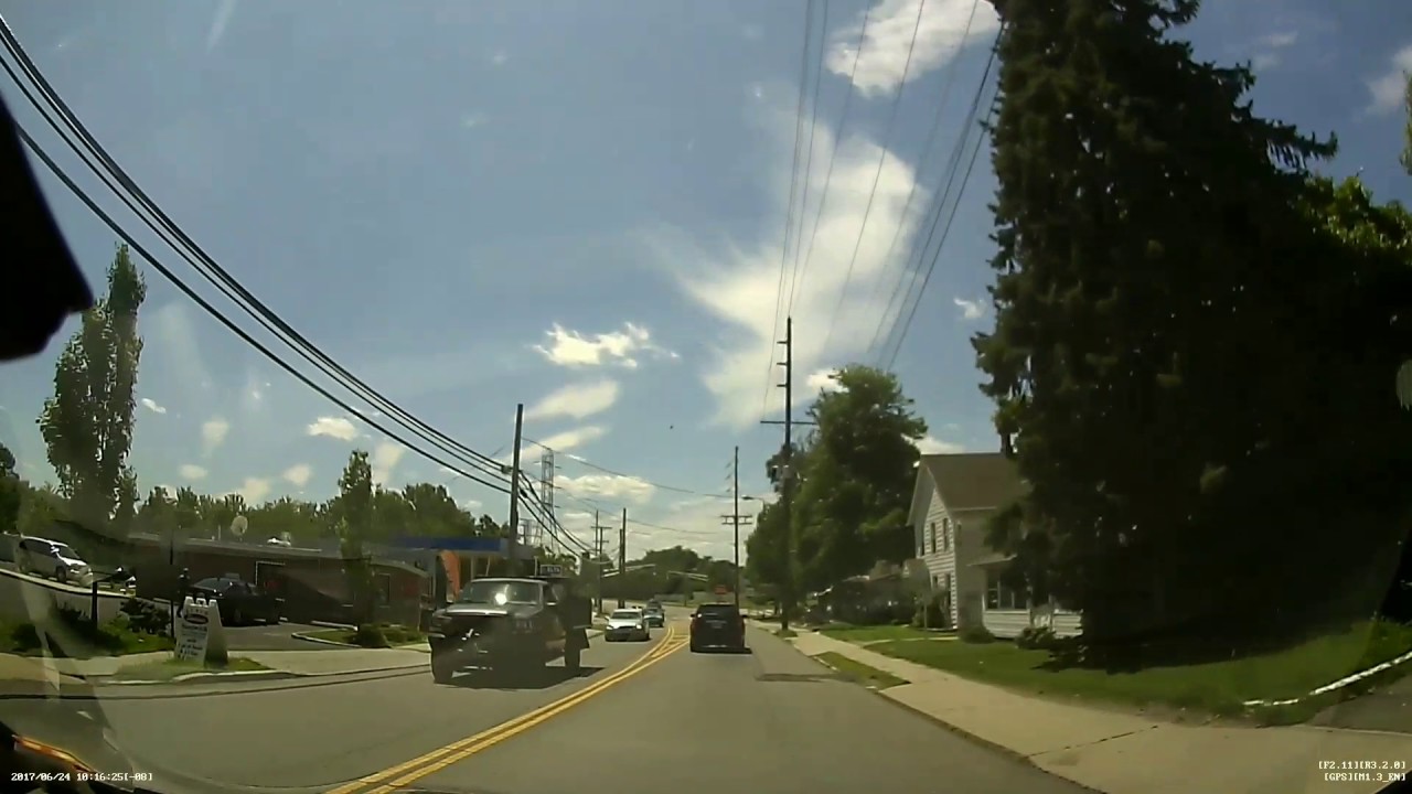 Mustang turns the corner too fast and loses control. - YouTube