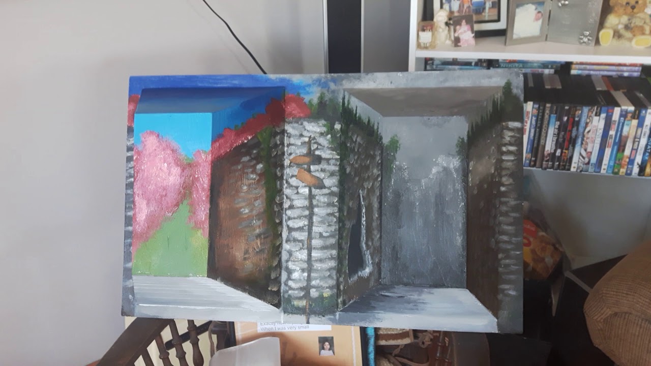 Start of a reverse perspective painting - YouTube