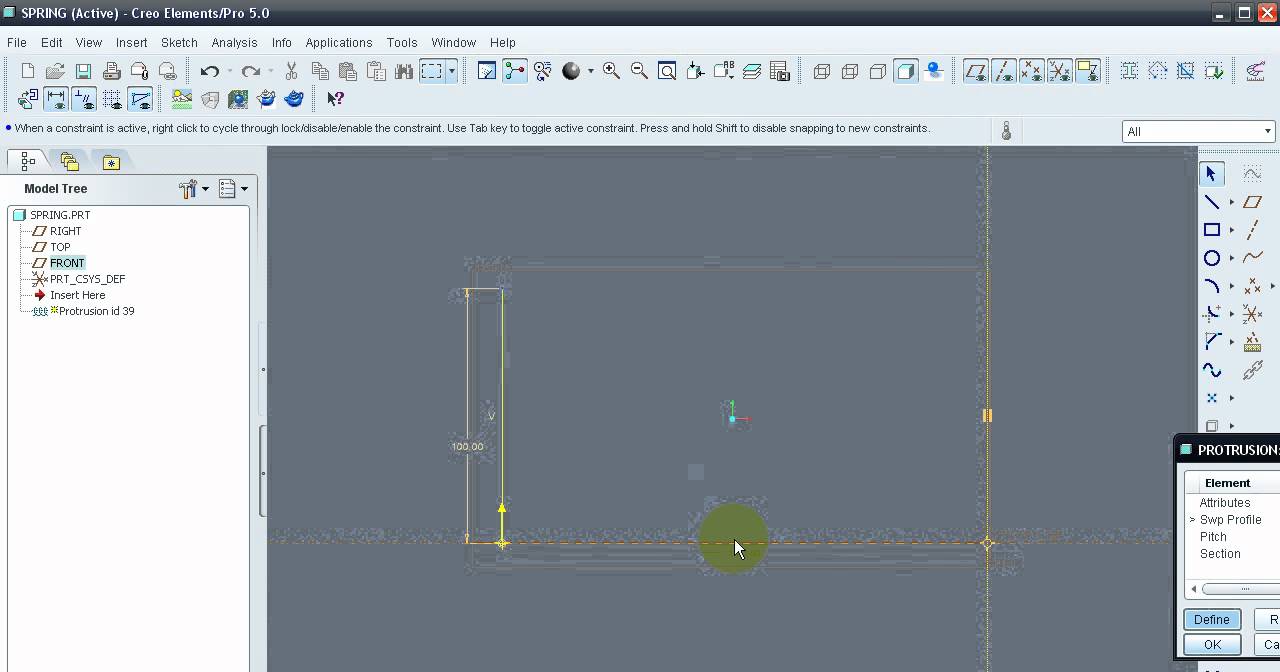 Video Tutorial on Modeling Helical Spring in Pro Engineer - YouTube