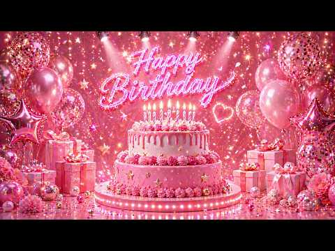 🎂 HAPPY BIRTHDAY! 💖 A Dreamy Pink Cake + Magical Countdown 🎉✨