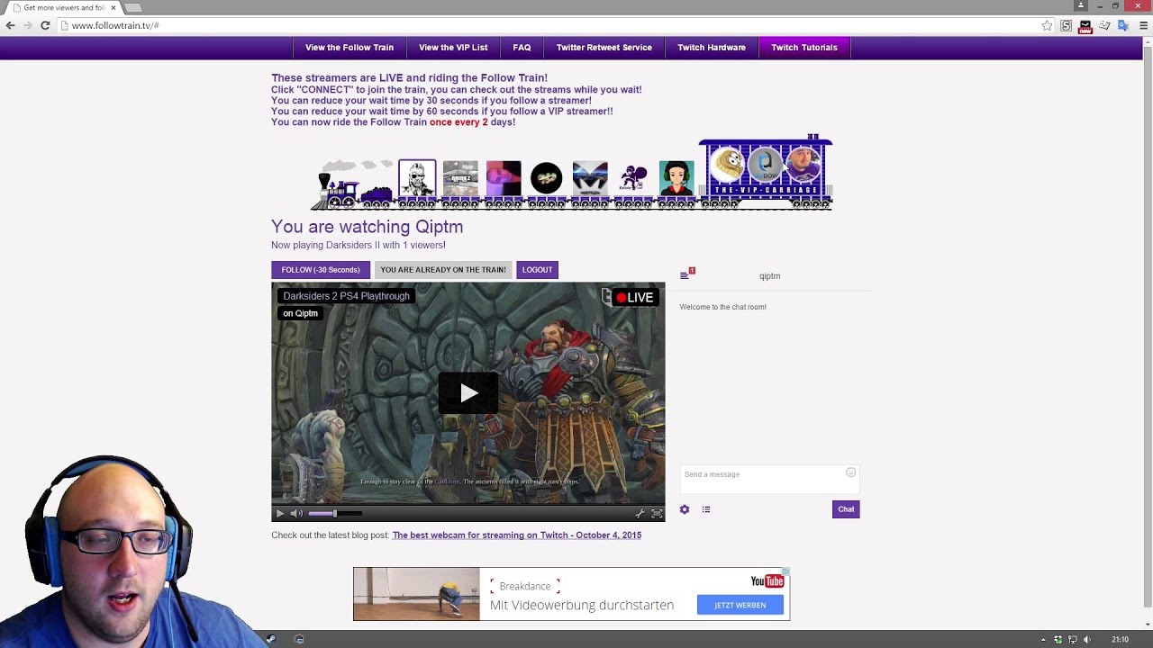 How to use the Follow Train TV website to get Twitch followers! - YouTube