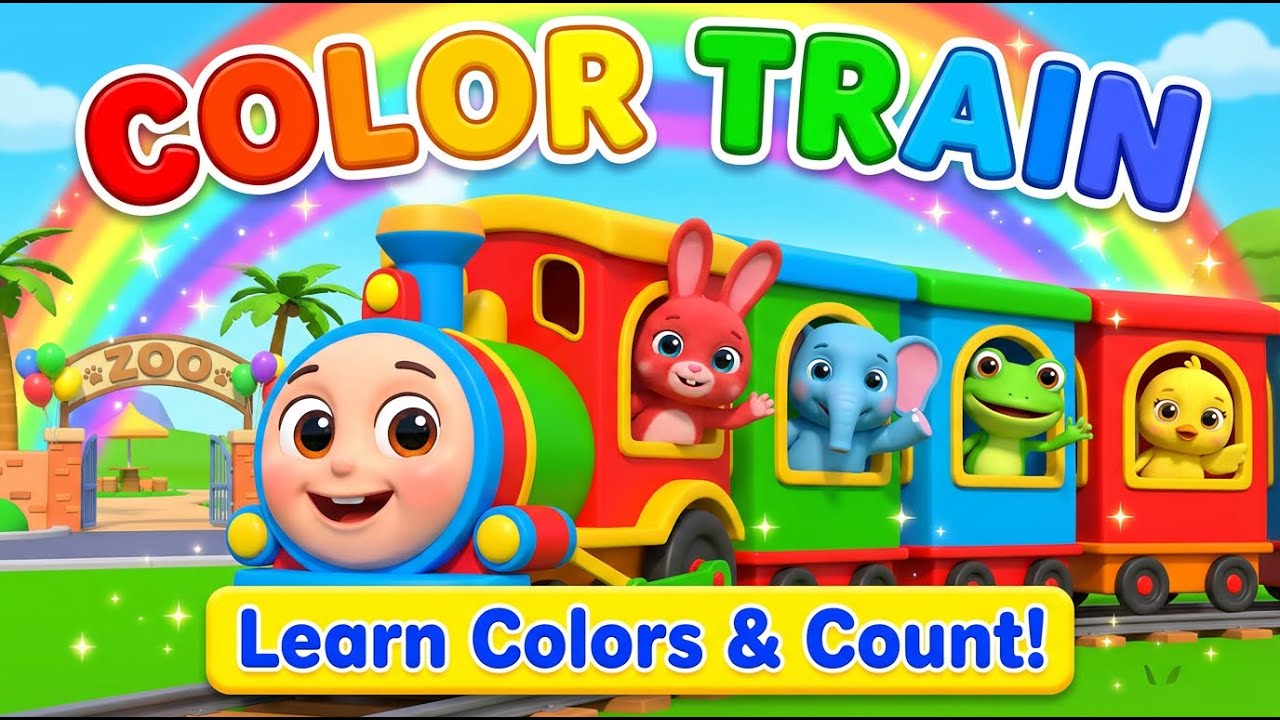 Color Train Song🌈 Learn Colors & Counting for Kids | Nursery Rhymes ...