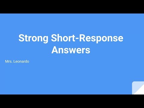 Improving Short Response Answers - YouTube