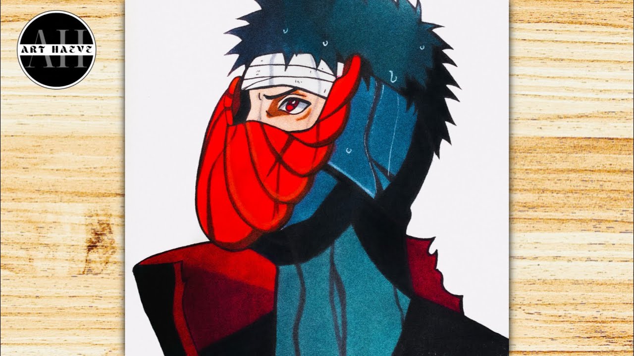 How to Draw Obito Uchiha with Broken Mask | Easy Step by Step Tutorial ...