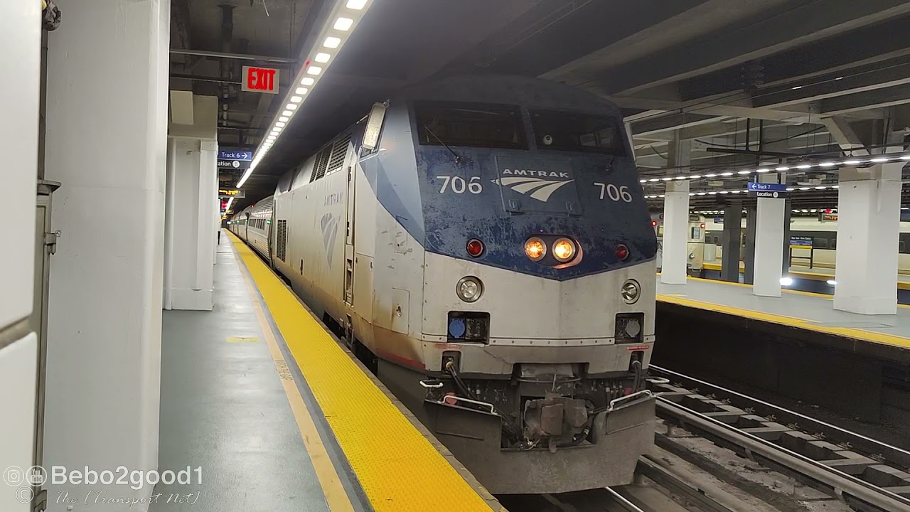 The Last Phase V Amtrak P32AC-DM, # 706 (NY Penn Station) - YouTube