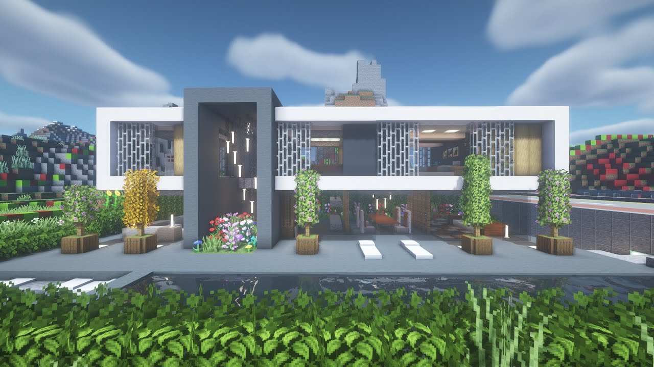 (Minecraft) Modern HouseㅣCinematic Tour / Showcase #13ㅣ"Elevated House ...