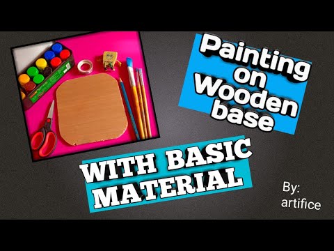 PAINTING ON WOODEN BASE with BASIC MATERIAL #Diy #woodart #painting ...