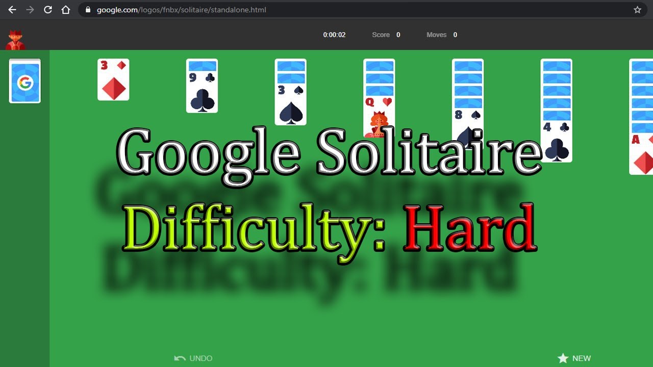 Google Solitaire - Difficulty: Hard (2/2) - YouTube
