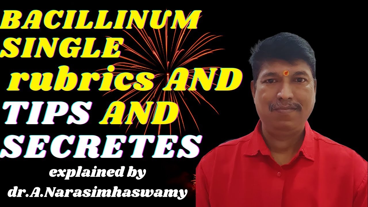 bacillinum single rubrics tips and secretes - YouTube