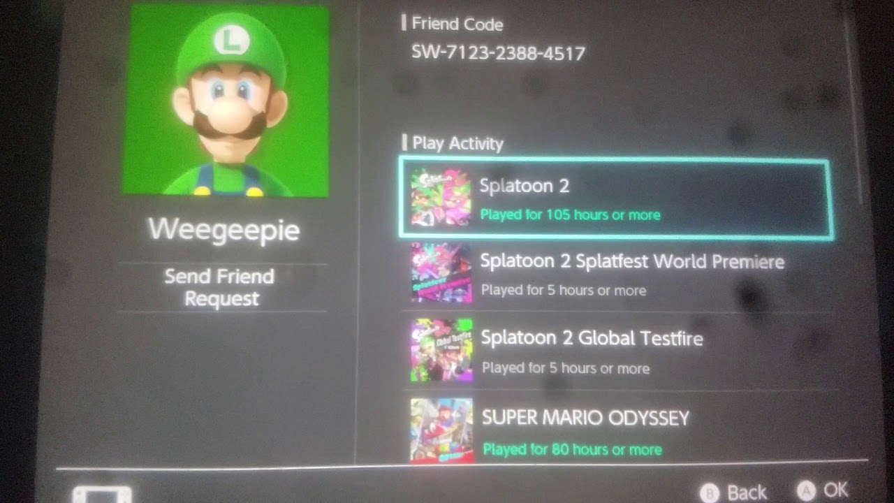 Weegee pie friend code on Nintendo switch - YouTube