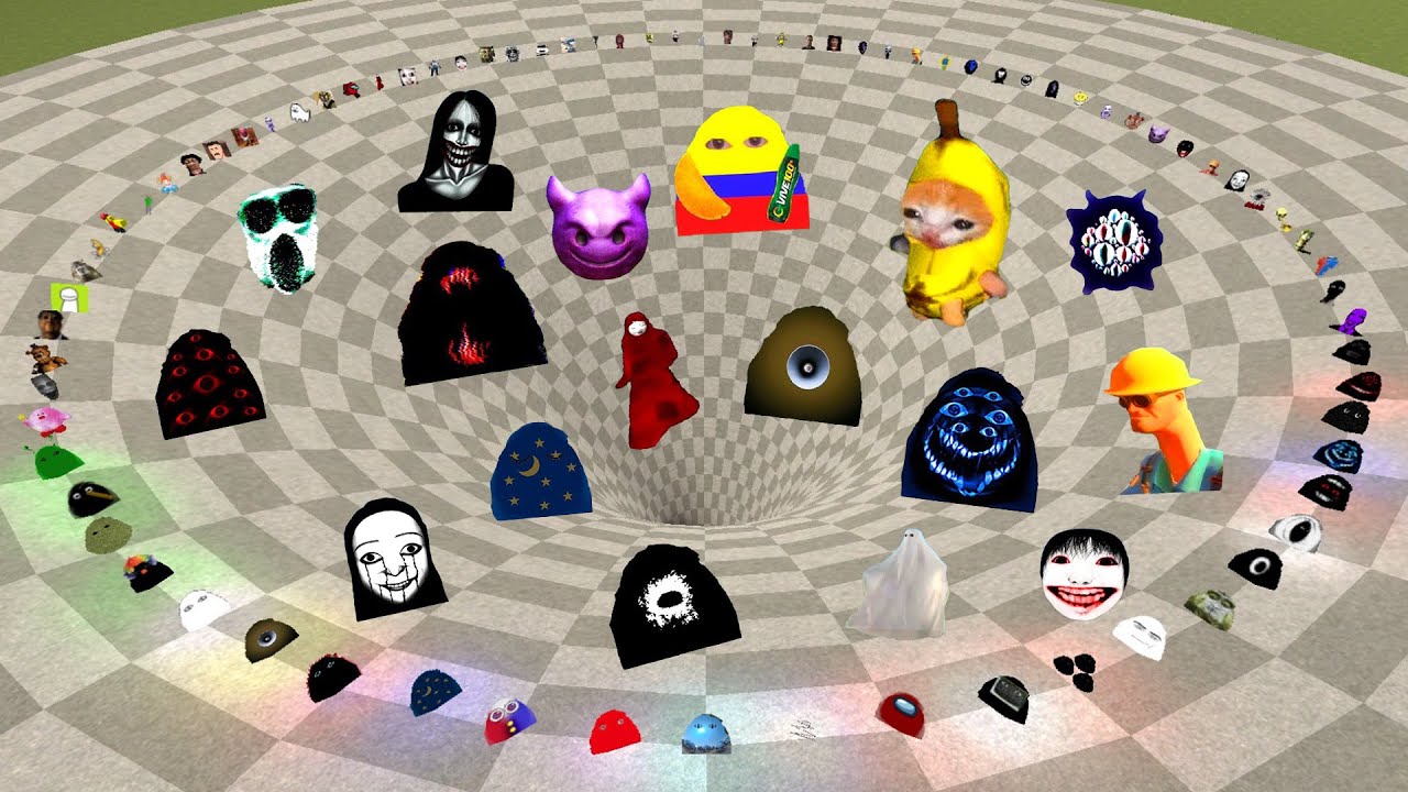 Angry Munci Nextbots, Nextbots Family FALL into a FUNNEL Chasing me in ...