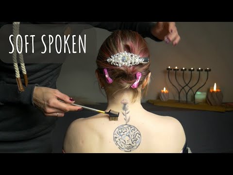 Relaxing hair brushing and back tracing with Inga - soft spoken Real Person ASMR