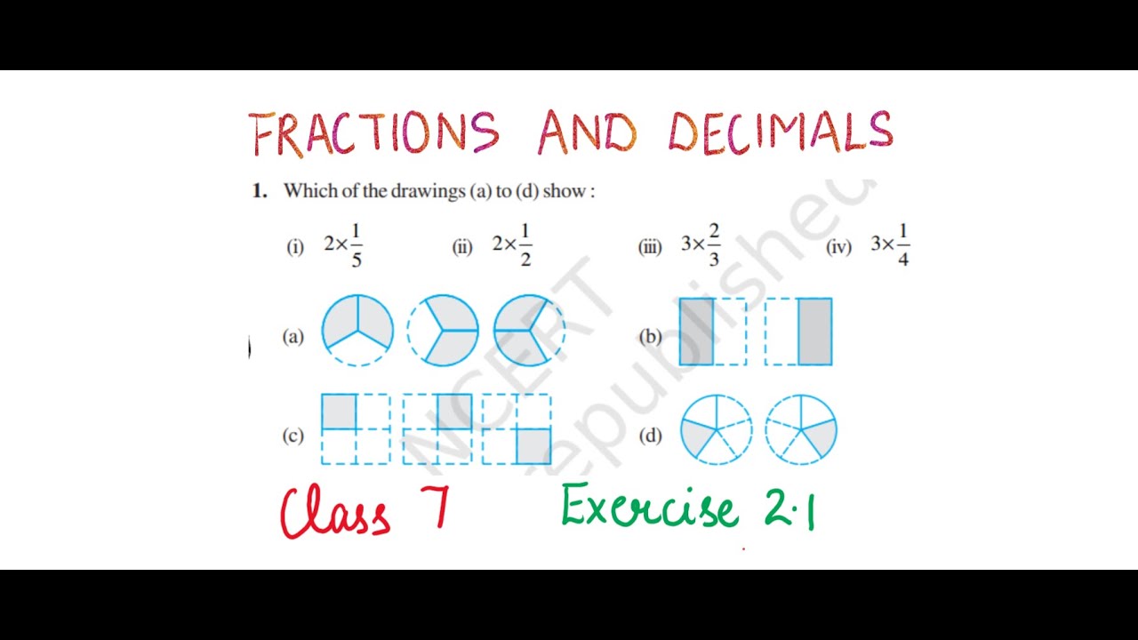 Fractions and Decimals | Class 7 Math | Ex 2.1 Q1. #maths #mathematics ...