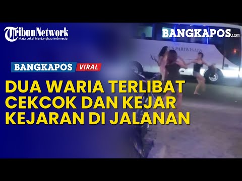 Video Dua Waria Terlibat Cekcok dan Kejar kejaran di Jalanan, Diduga Berebut Lahan Mangkal