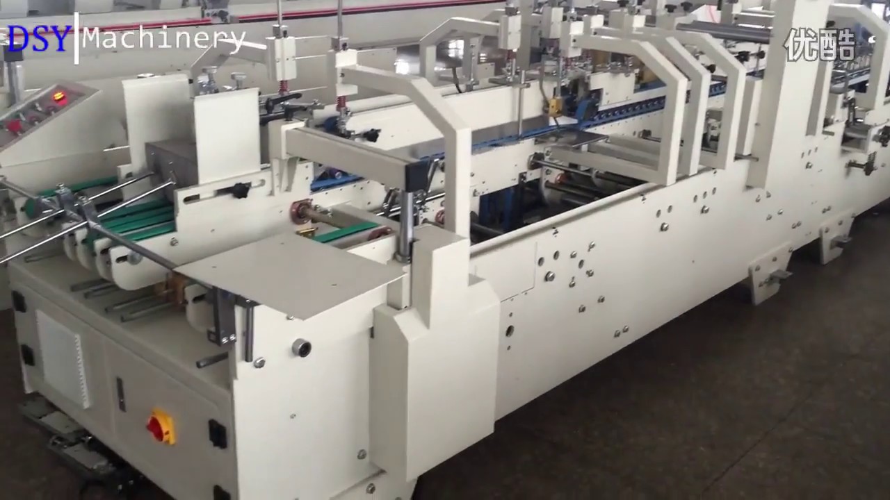 Crash bottom lock Carton Folding and Gluing Machine SHH1200AG - YouTube