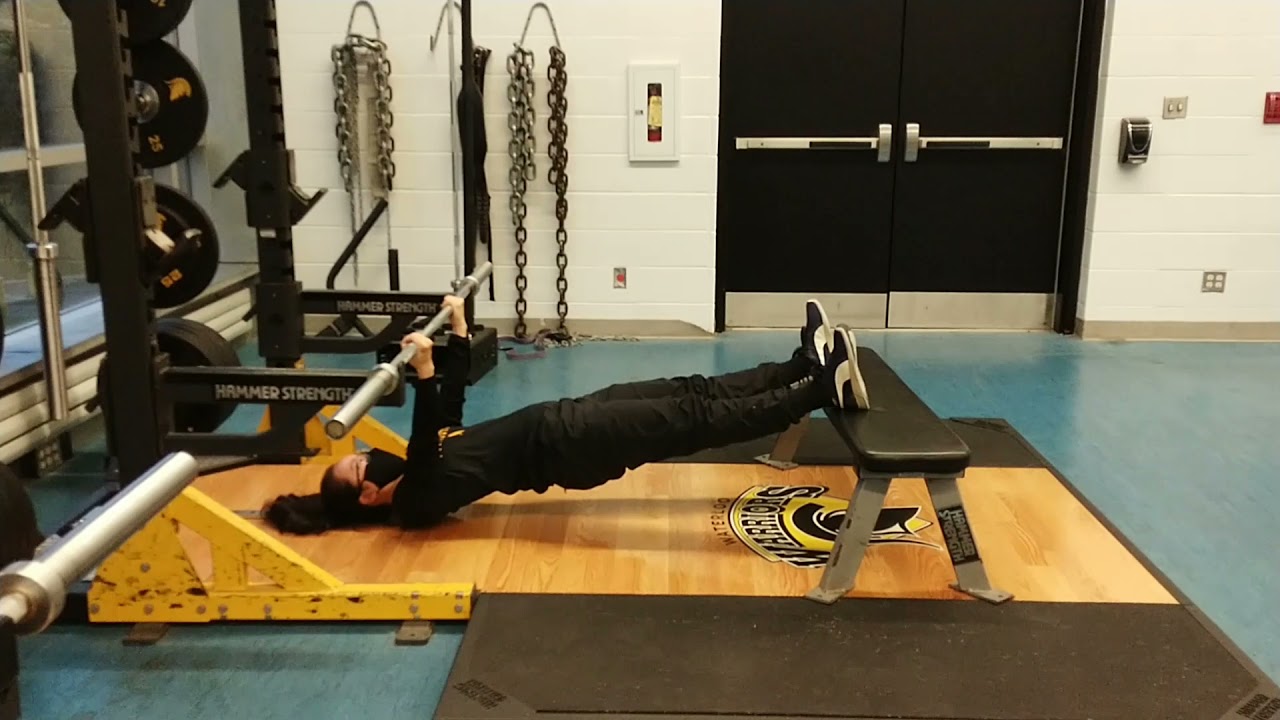 Inverted Row with Feet Elevated - YouTube