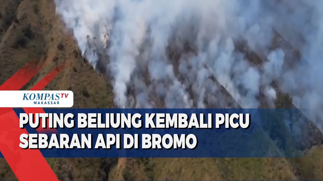 Puting beliung kembali picu sebaran api di Bromo - YouTube