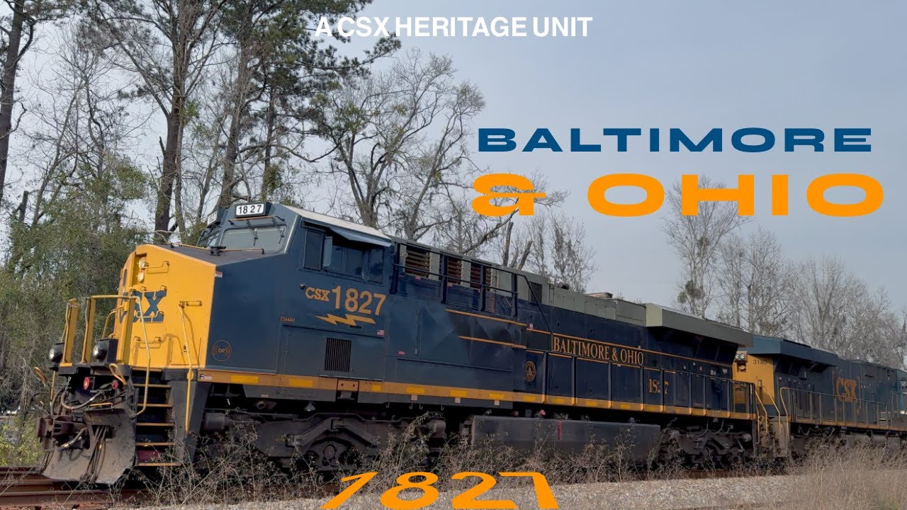 B & O Heritage Unit: CSX1827 Baltimore and Ohio - YouTube
