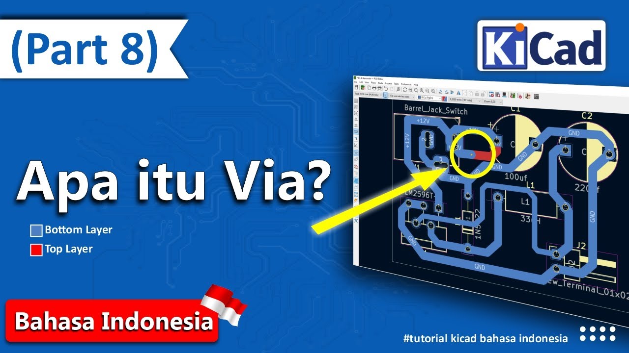 📌 [Part 8] Cara Menggunakan VIA di KiCad – Penghubung antar layer tutorial kicad bahasa ...