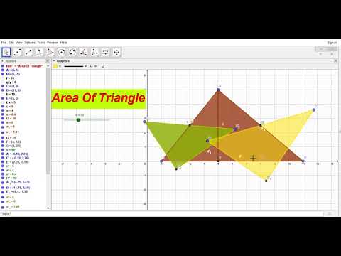 GEOGEBRA : AREA OF TRIANGLE - YouTube