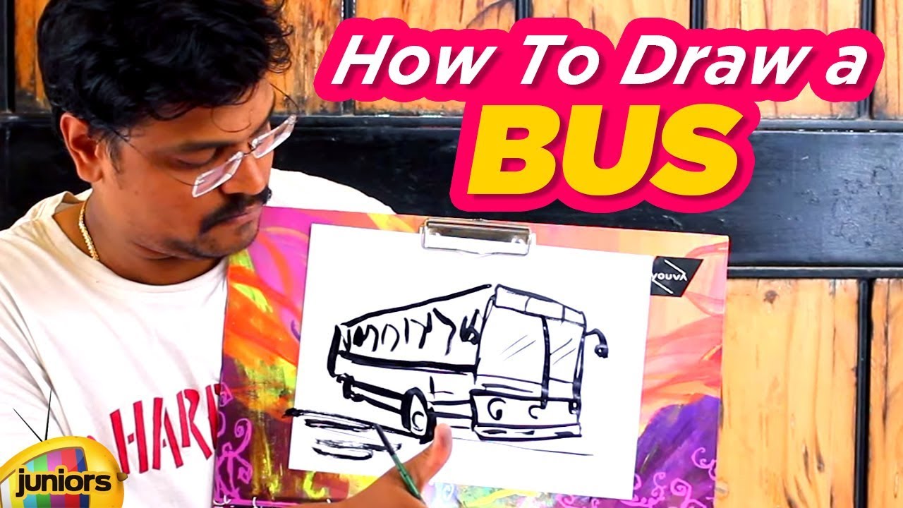 Amazing Sketch Of A Bus By Artist Harrsha | How To Draw A Bus | Drawing ...