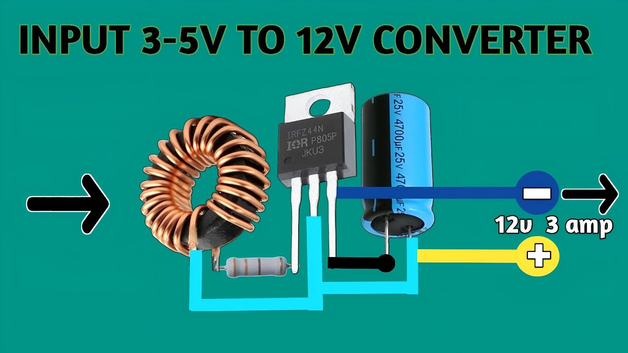 How to make 5v to 12v converter | step up circuit - YouTube