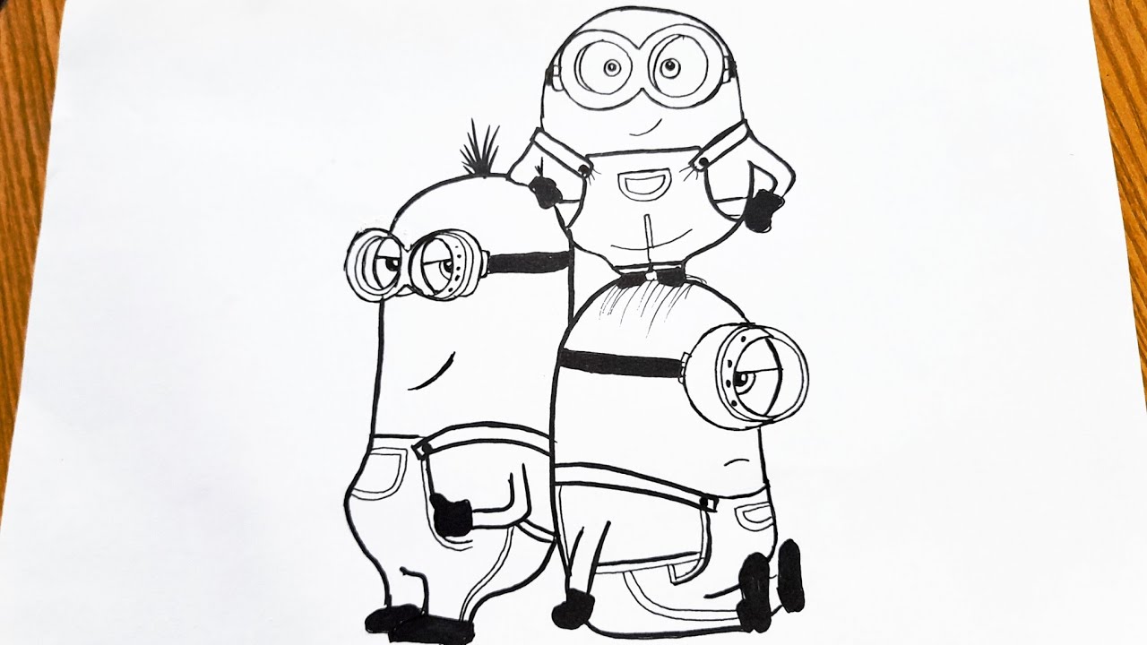 How to draw minions easy || Draw Minion || Cartoon drawing - YouTube