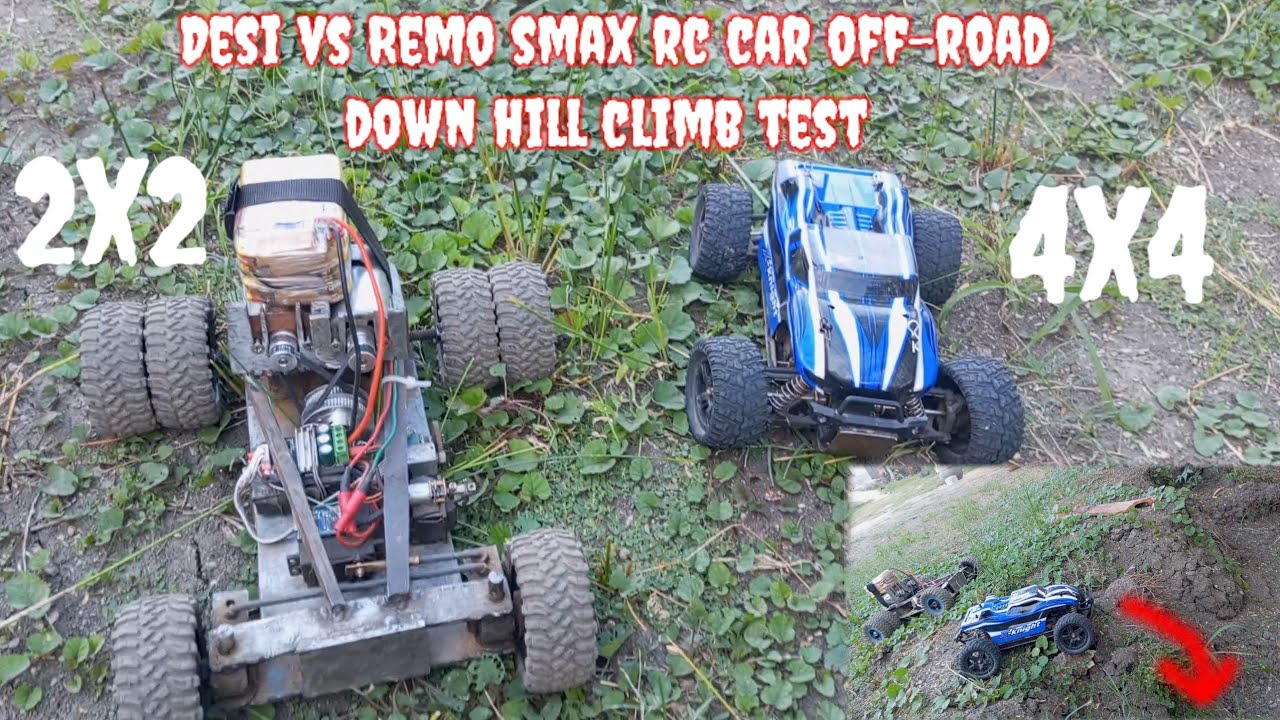 4wd v/s 2wd rc car down hill test ! RC Cars off-road climb test || 12 ...