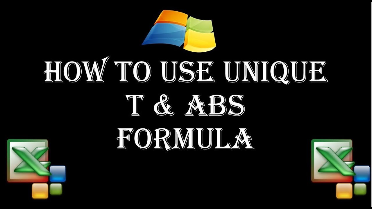 ABS :- how to use T and ABS formula - YouTube