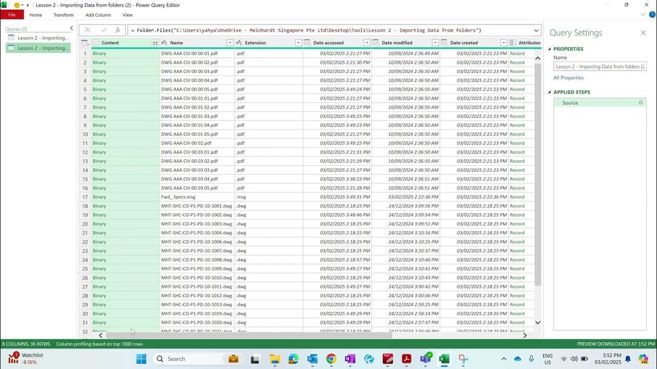 Excel Tutorial - 02 - Importing Data from folders - YouTube