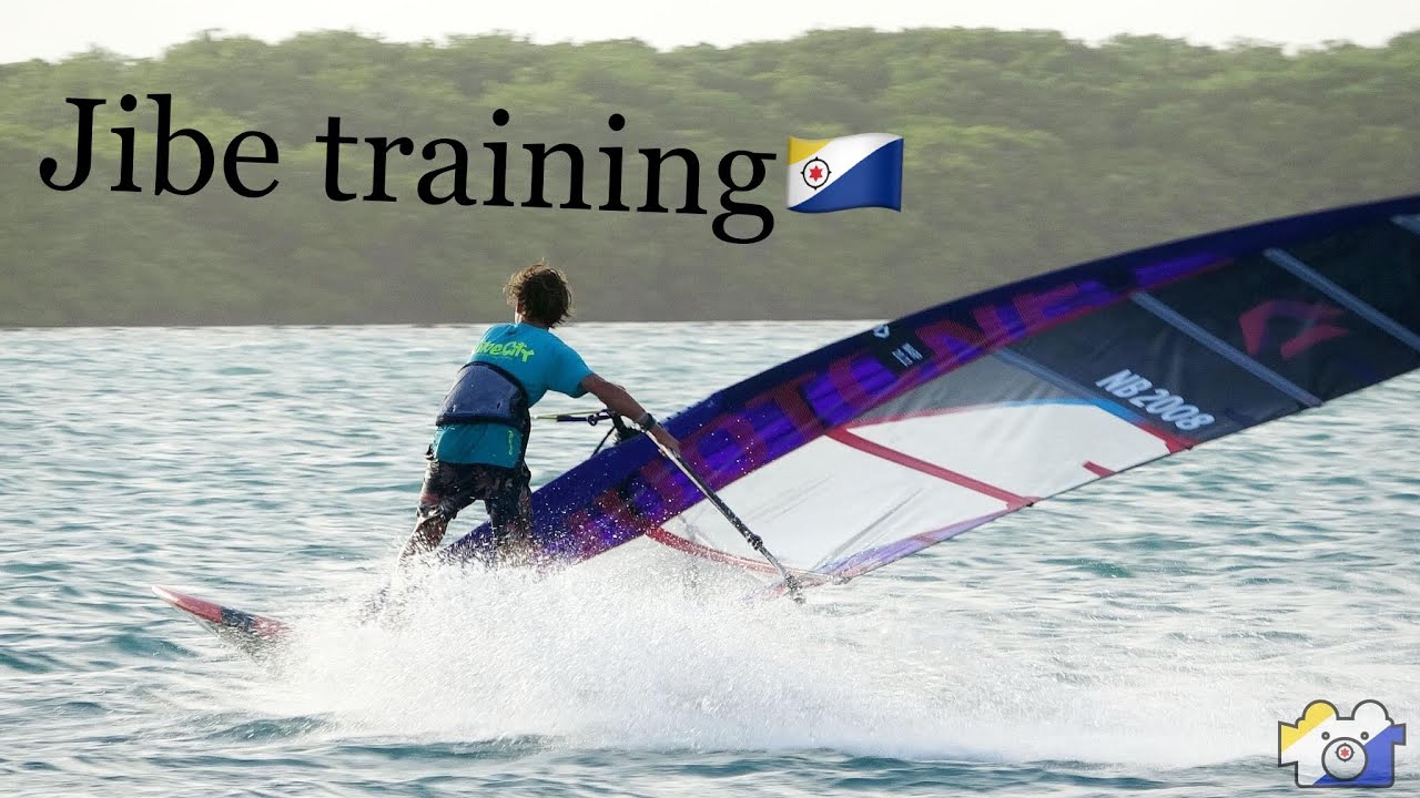 Jibe training with my new board 💪 - YouTube