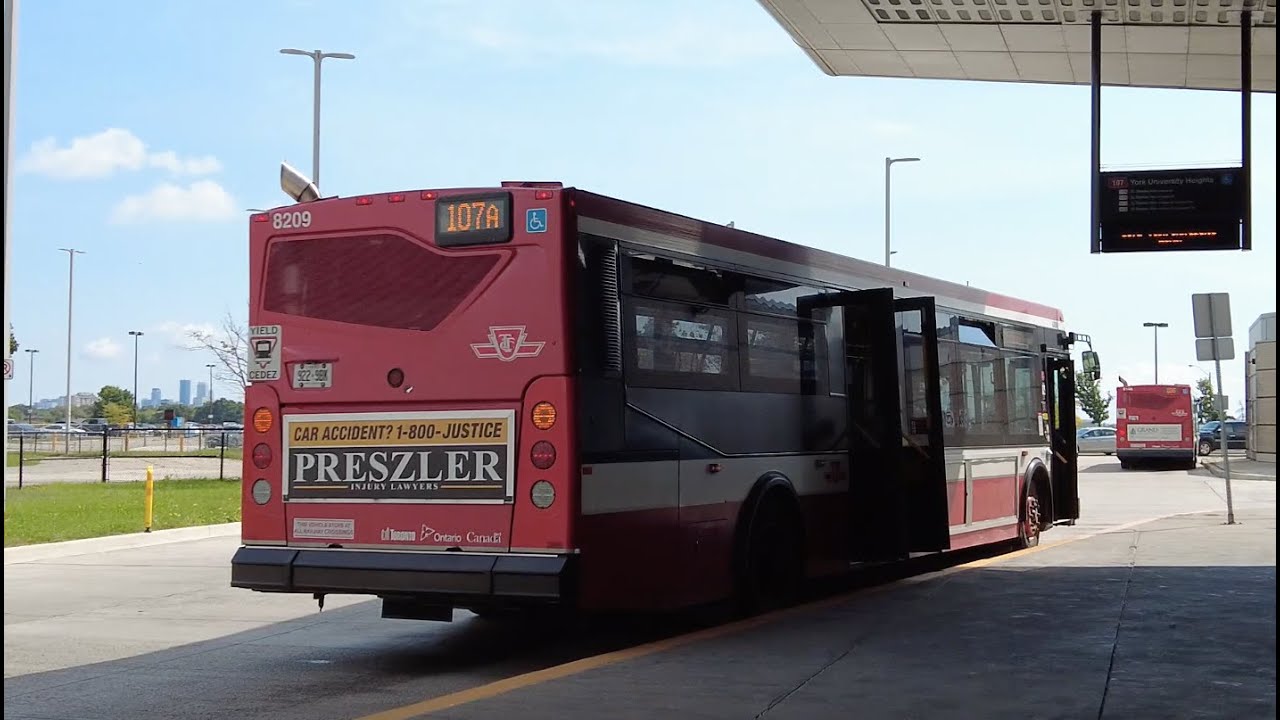 TTC 107A York University Bus Ride #8209 from Sheppard West Stn to ...