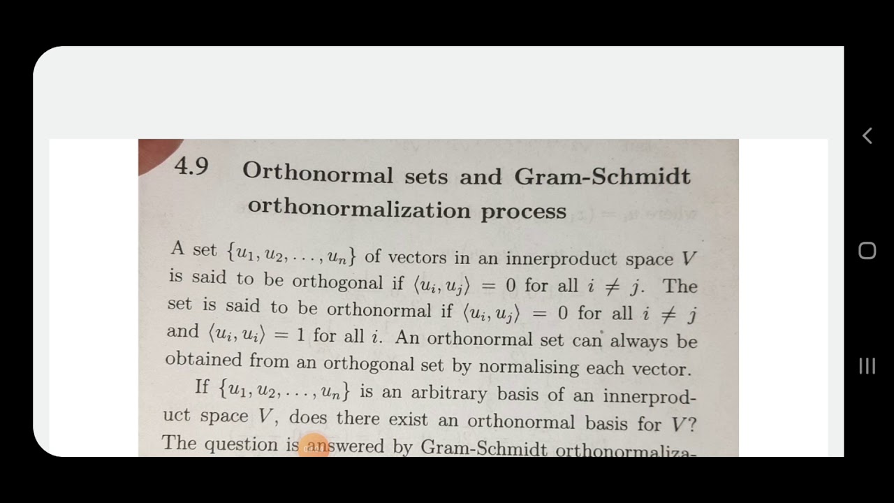 Gram-Schmidt orthonormalization process - YouTube