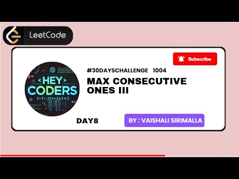 Day8 | #30dayschallenge |1004 | Max Consecutive Ones III | LeetCode | Java - YouTube