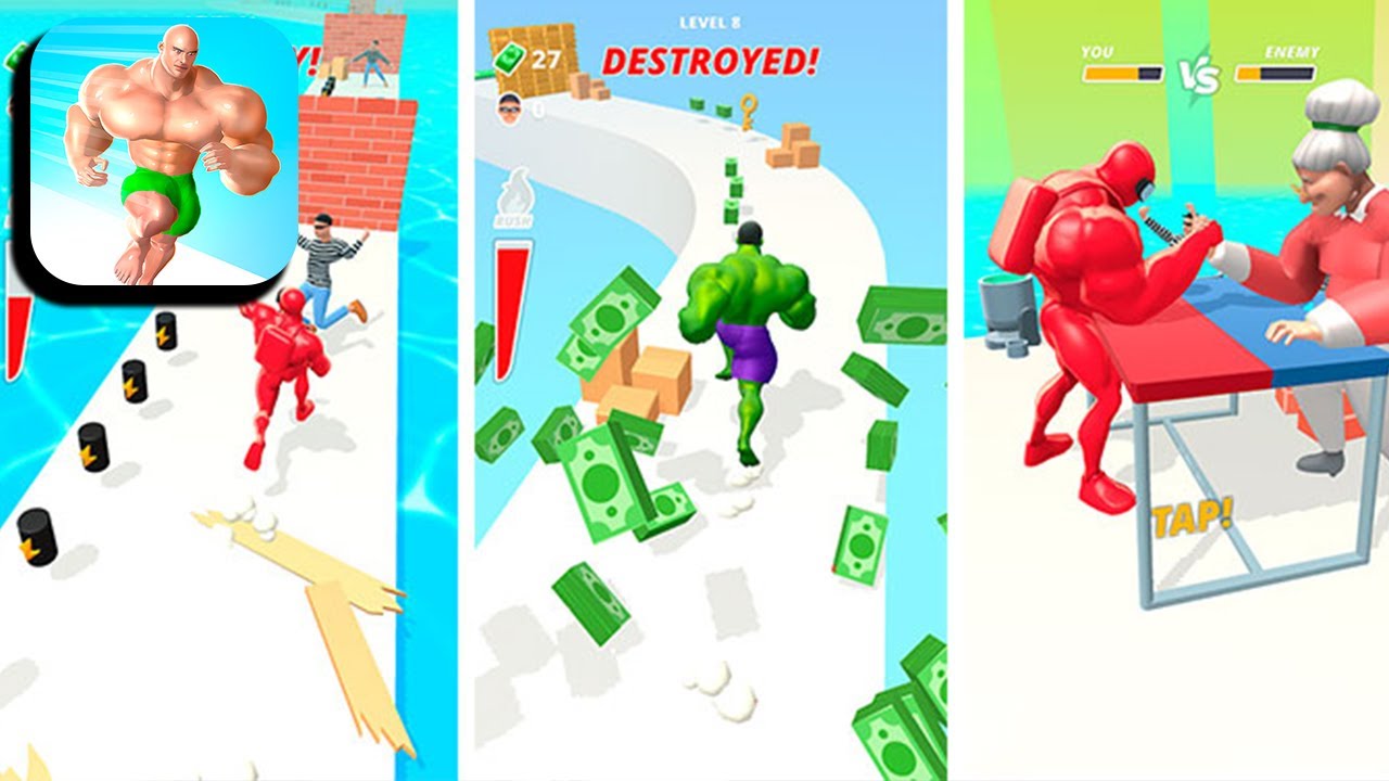 Muscle Rush Android mobile Gameplay muscle rush All Levels - YouTube