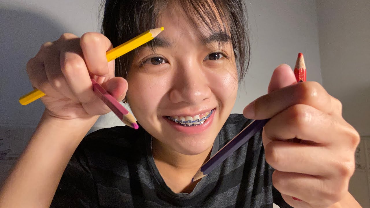 ASMR crayon sound or written voice 🖍️📝 ทำเสียงเขียนหรือระบายสีให้ฟัง ...