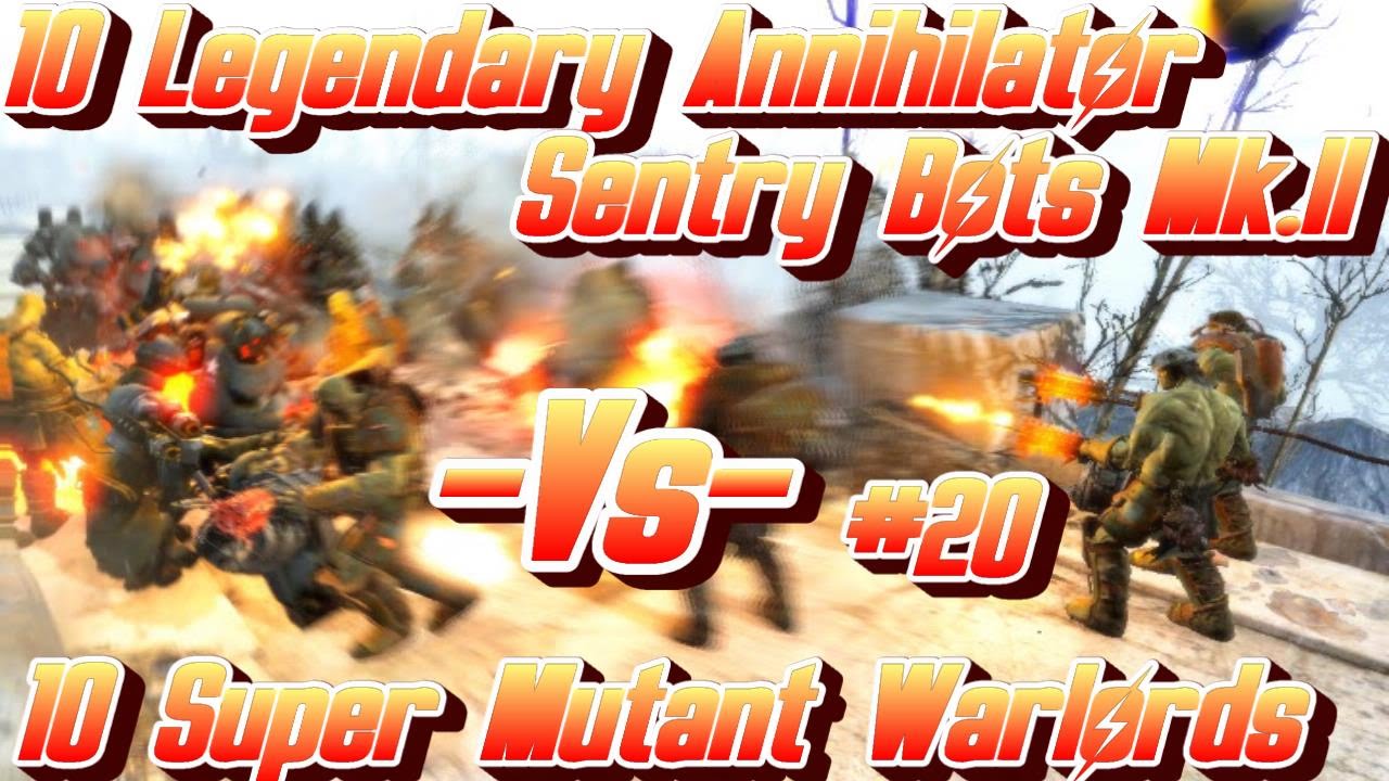 Fallout 4 Battles - #20 - 10 Legendary Annihilator Sentry Bots Mk.II vs ...