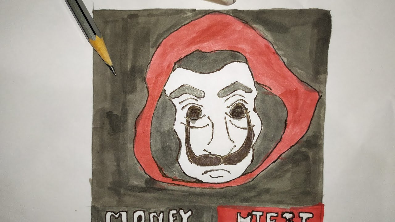 Money heist face drawing।।how to draw money heist face easy drawing ...