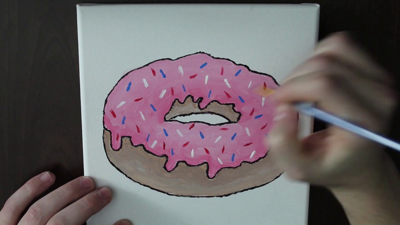 Donut | Daily Painting #2 | Acrylic Painting | Satisfying - YouTube