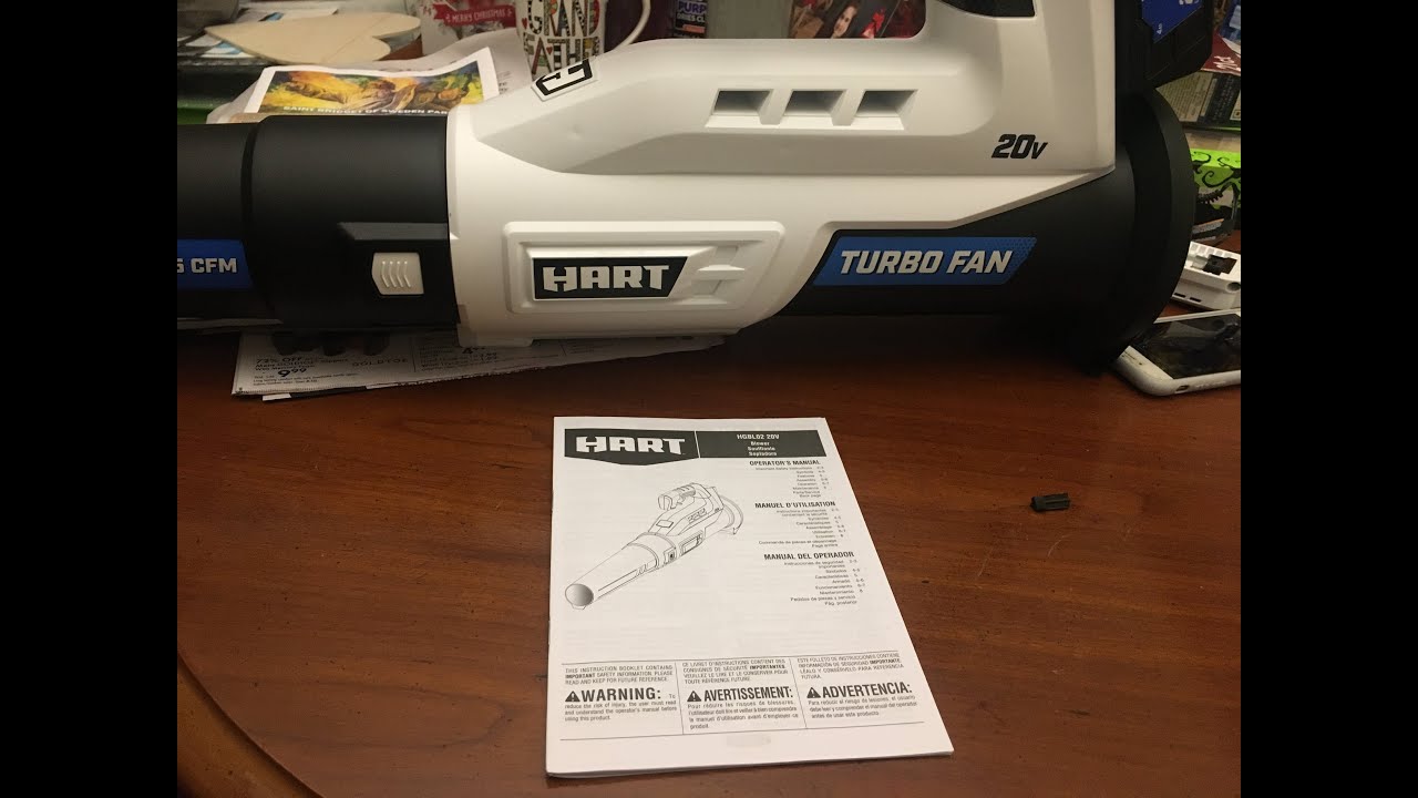 Let's read the Manual Hart 20v Turbo Fan Blower 315cfm 100mph HGBL02 ...