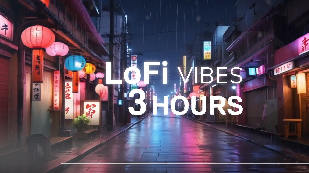LoFi Vibes Urban Serenity: Asian Street Night Rain | 3 Hours of ...