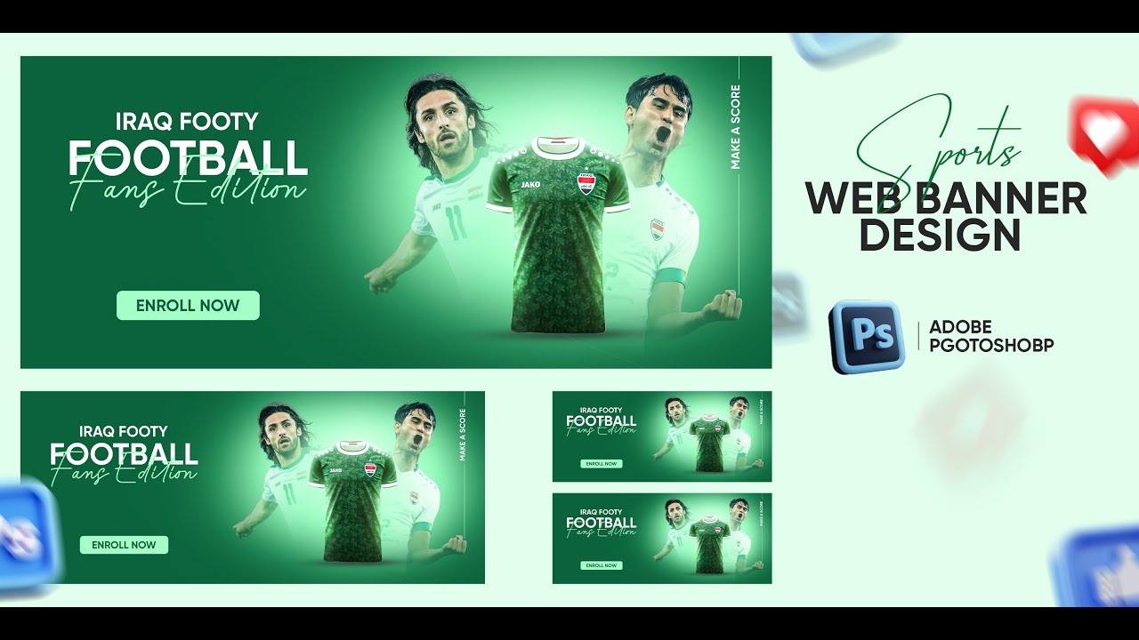 JERSEY BANNER | WEB BANNER DESIGN - YouTube
