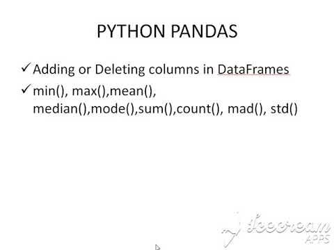 python Pandas Dataframes adding and deleting columns - YouTube