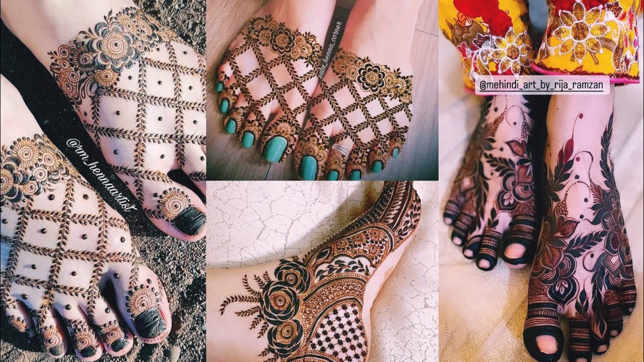 40 Bridle mehandi desings for foot 🦶/easy arabic mehandi desings for ...